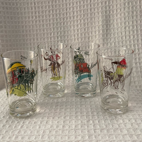 Anchor Hocking | Dining | Anchor Hocking Vintage 96s Gay 90s Transportation Glasses Set Of 4 ...